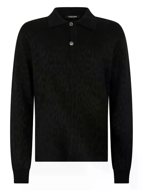 Roberto Cavalli Leopard-print Polo Shirt