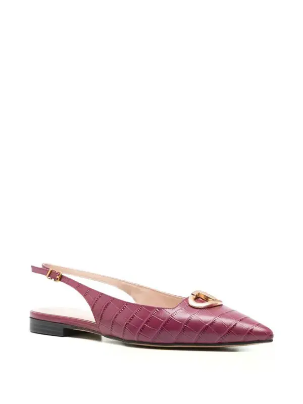 TWINSET Crocodile-effect Slingback Pumps