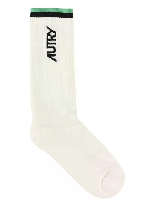 AUTRY Ribbed-cuffs Socks - White