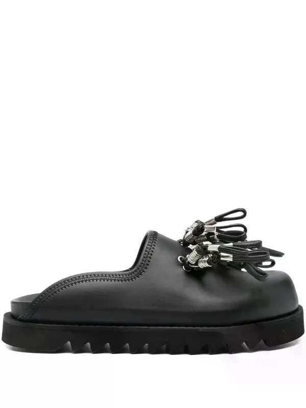 TOGA VIRILIS Tassel-embellished Leather Mules - Black
