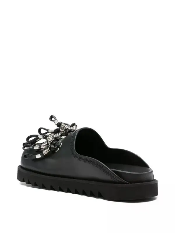 TOGA VIRILIS Tassel-embellished Leather Mules - Black