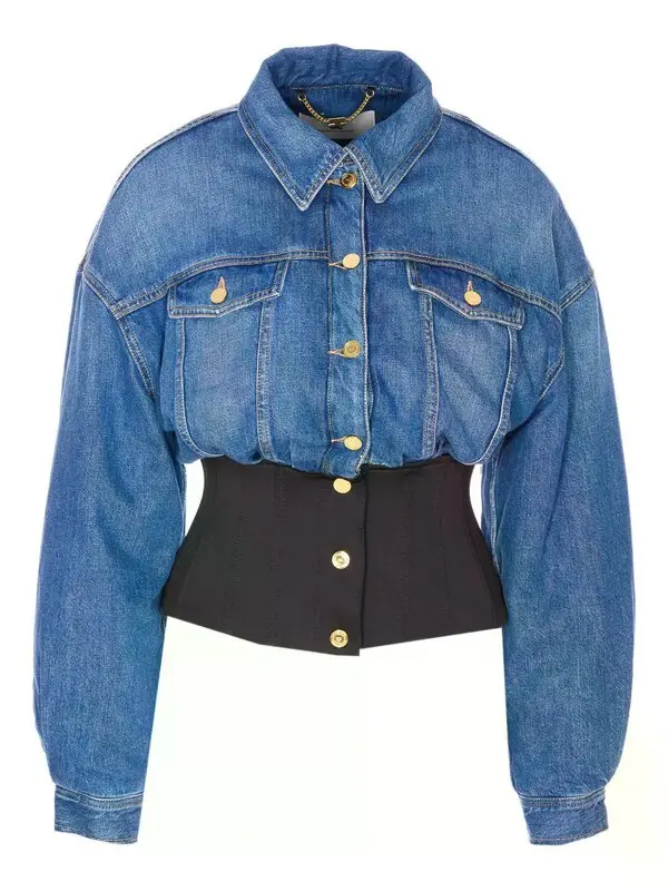 Elisabetta Franchi Corset Denim Jacket - Blue