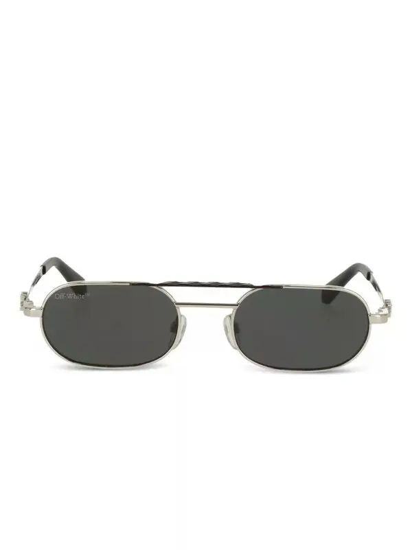 Off-White Double-bridge Round-frame Sunglasses - Silver
