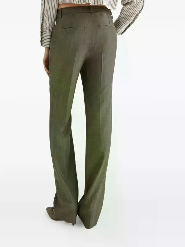 Marella Edison Herringbone-look Trousers - Green