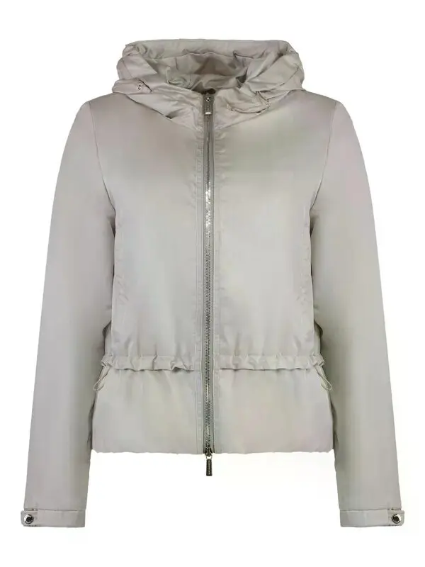 MOORER Hooded Drawstring-waist Jacket - Grey