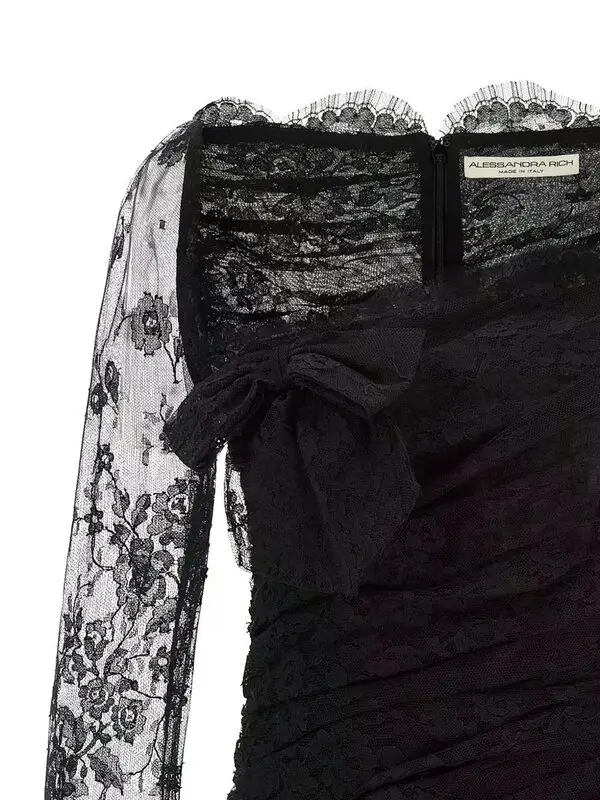 Alessandra Rich Bow-detailed Lace Mini Dress