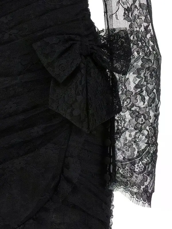Alessandra Rich Bow-detailed Lace Mini Dress