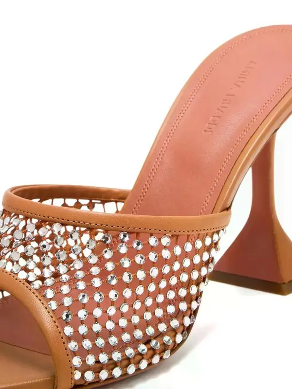 Amina Muaddi Lupita Embellished Sandals - Brown