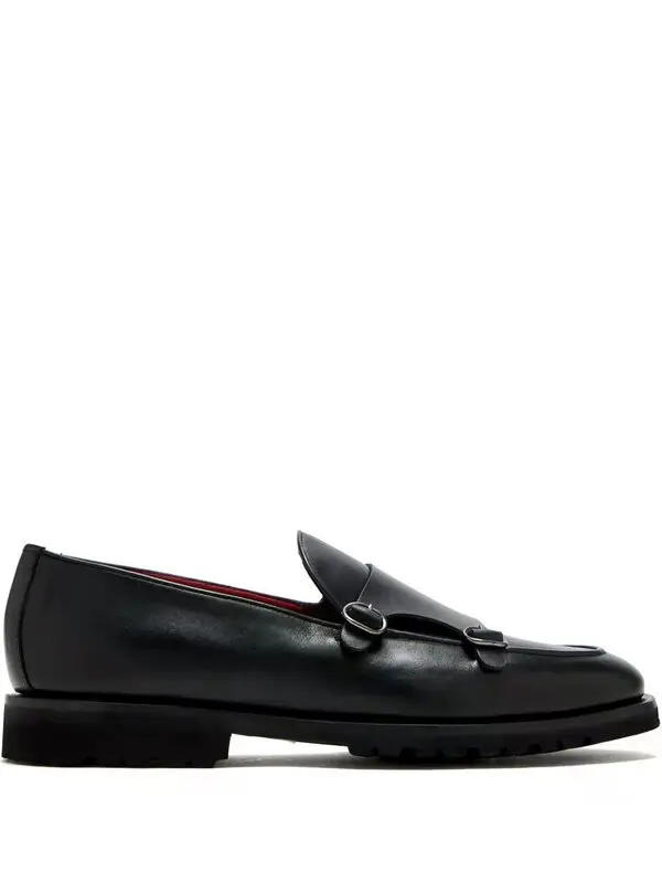 BARRETT Double-buckle Leather Monk Shoes