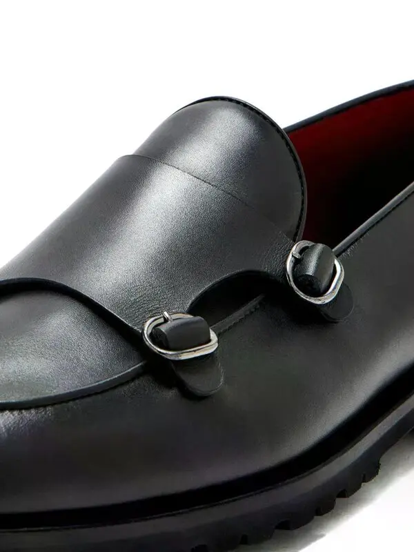 BARRETT Double-buckle Leather Monk Shoes