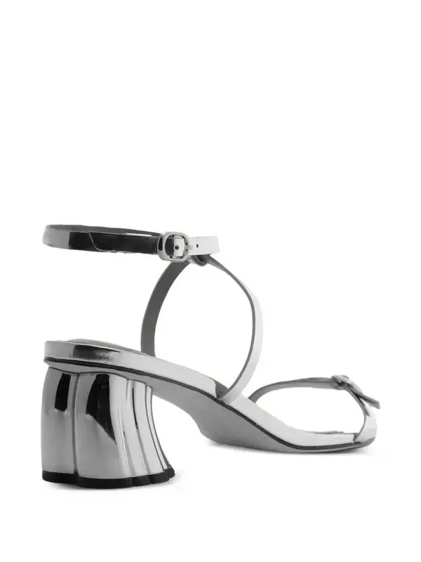 Farm Rio Monstera Sculptural Heel Sandals - Silver