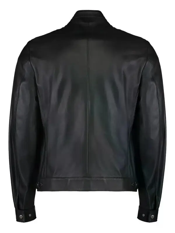 MOORER Zip-fastening Leather Jacket