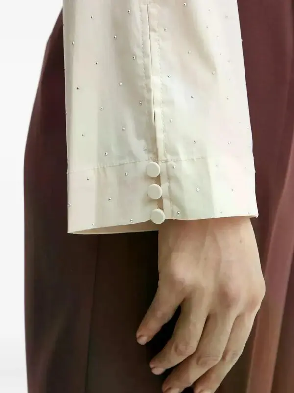 BRUUNS BAZAAR Embellished Wide-cuff Shirt