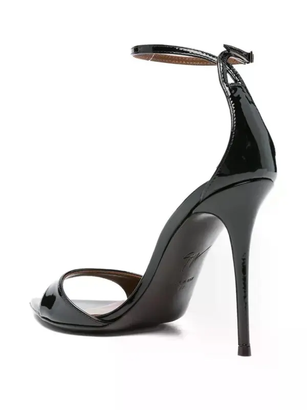 GIUSEPPE ZANOTTI 105mm Intriigo Leather Sandals - Black