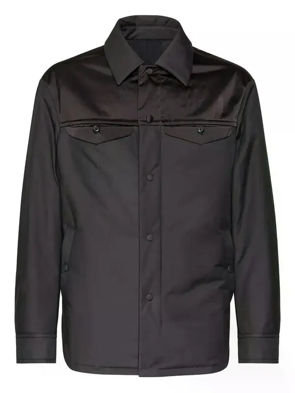 FERRAGAMO Satin-panel Shirt Jacket
