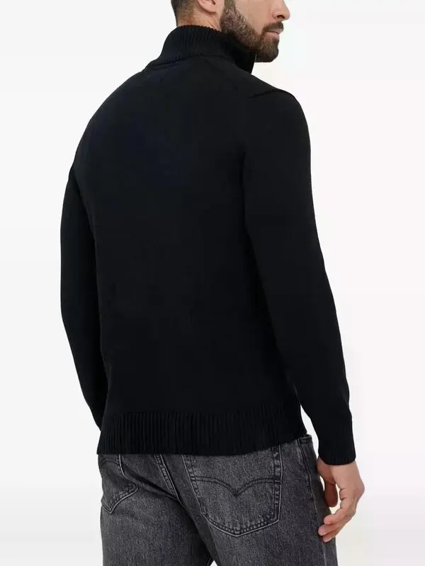 Gant Embroidered Half-zip Sweater - Black