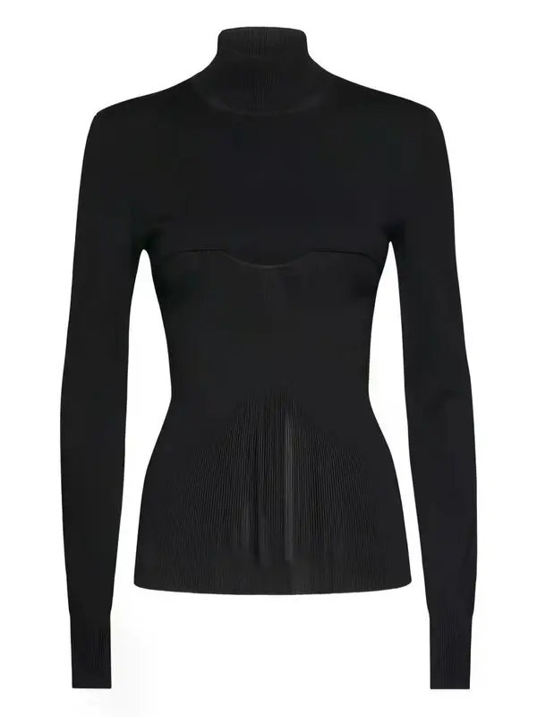 FERRAGAMO Ribbed Mock-neck Top