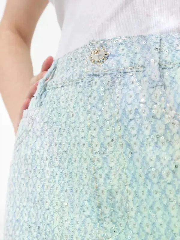 Miss Sixty Sequin-embellished Denim Mini Skirt