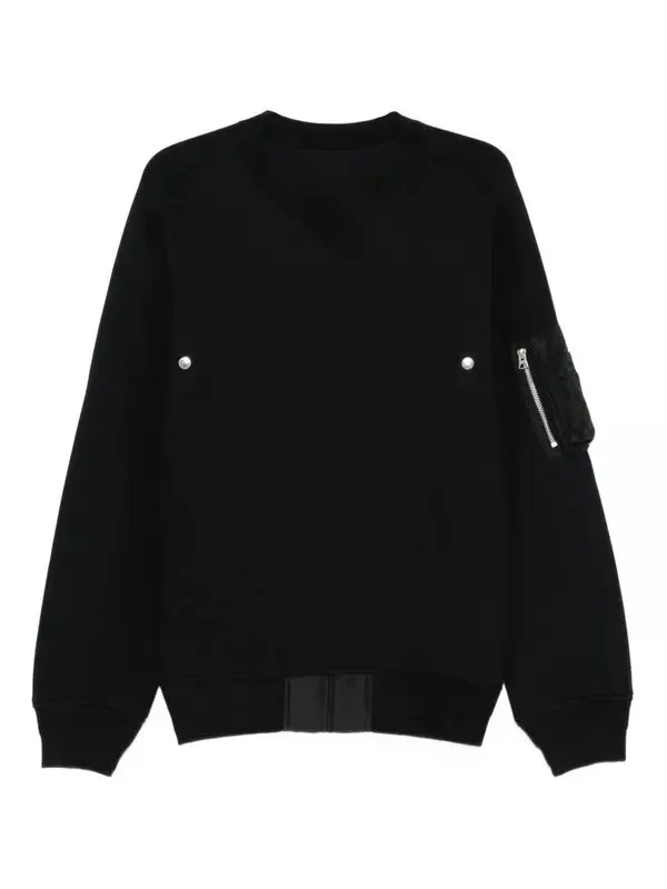 Sacai Button-fastening Zip-pocket Sweater - Black