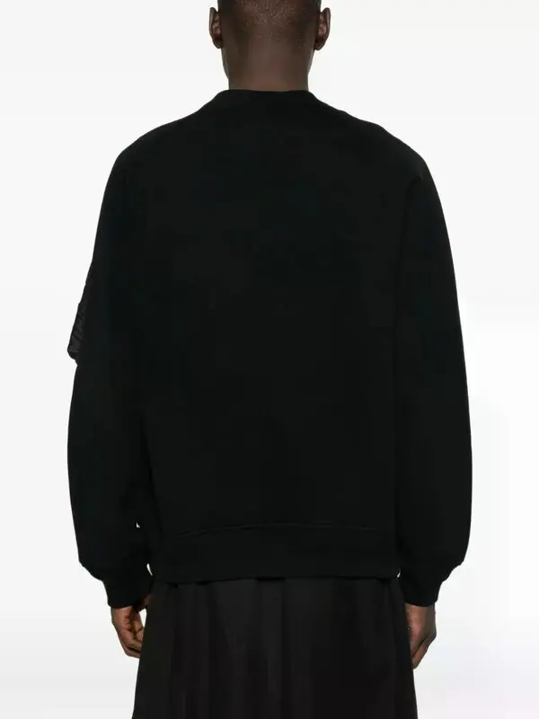 Sacai Button-fastening Zip-pocket Sweater - Black