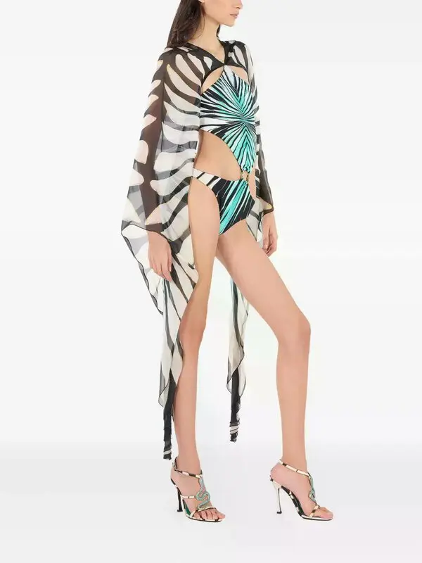 Roberto Cavalli Sheer Ray Of Sea Printed Cover-up - Blue