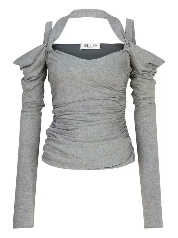 Attico Off-shoulder Draped Top