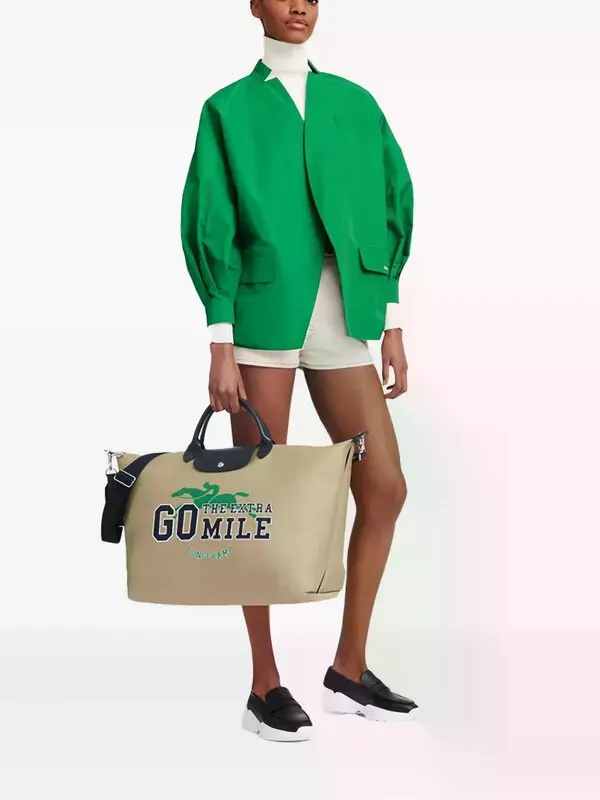 Longchamp Logo-print Tote Bag - Neutrals