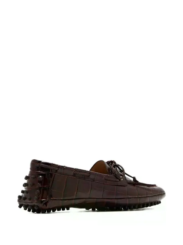 Le Monde Beryl Crocodile-effect Leather Loafers
