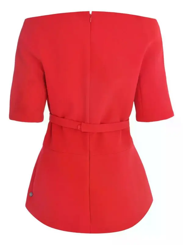 Safiyaa Lyddie V-neck Belted Blouse
