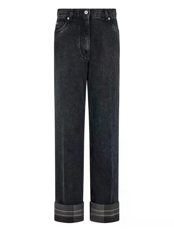 FERRAGAMO Straight-leg Jeans With Tartan Cuffs