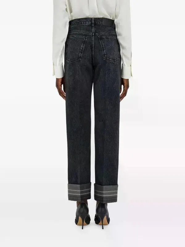 FERRAGAMO Straight-leg Jeans With Tartan Cuffs