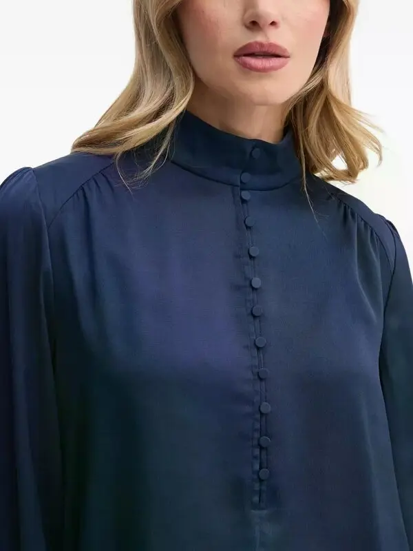 BRUUNS BAZAAR Embellished-cuff Mock-neck Blouse