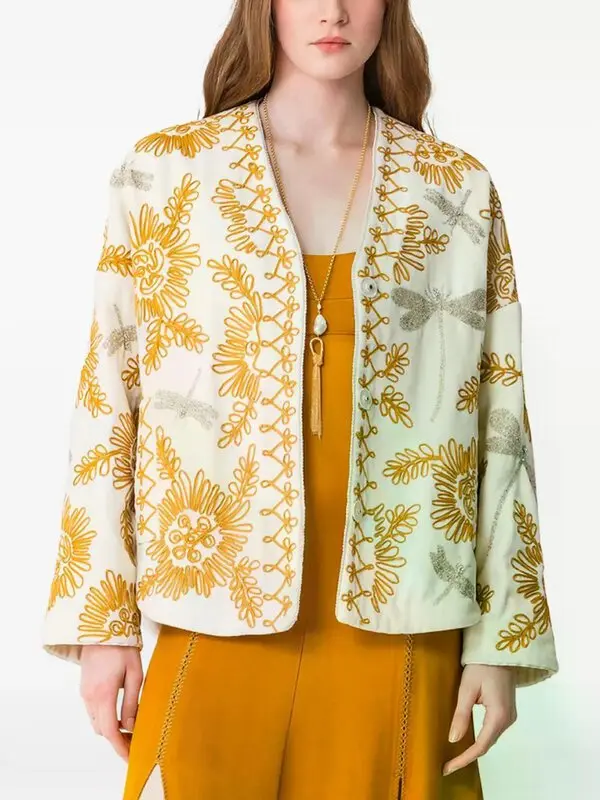 FORTE_FORTE Floral Embroidered Jacket