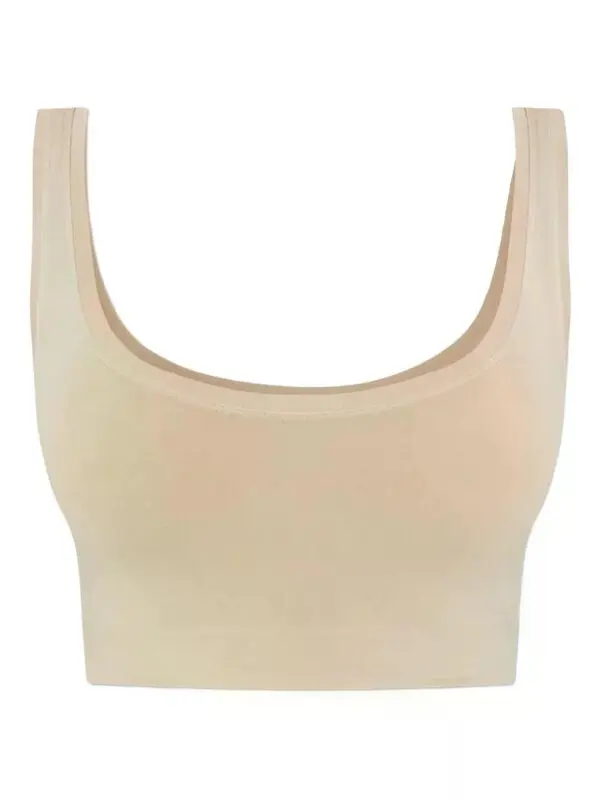Hanro Seamless Scoop-neck Crop Top - Neutrals