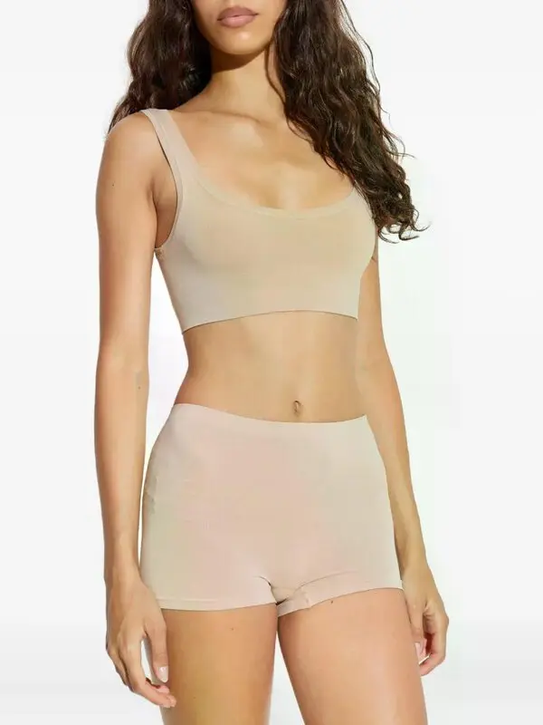 Hanro Seamless Scoop-neck Crop Top - Neutrals