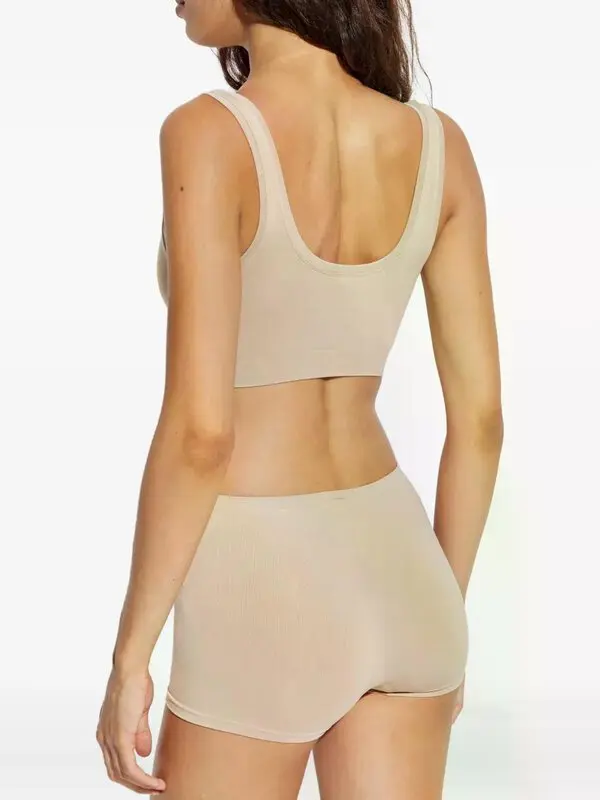 Hanro Seamless Scoop-neck Crop Top - Neutrals