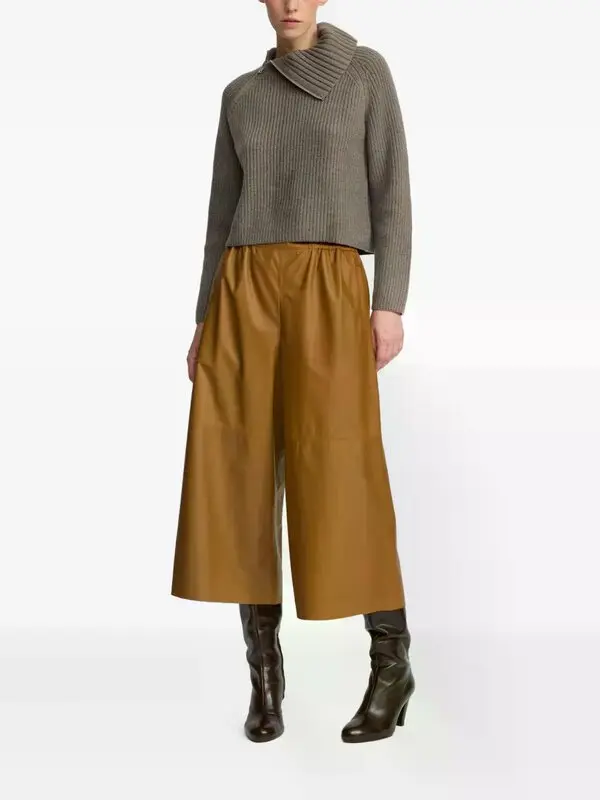 YVES SALOMON Leather Drawstring Culottes