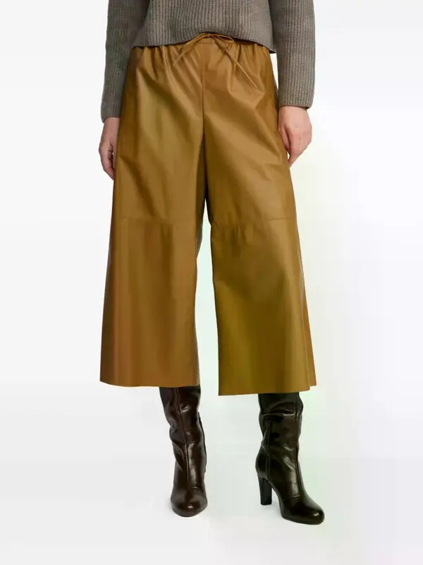 YVES SALOMON Leather Drawstring Culottes