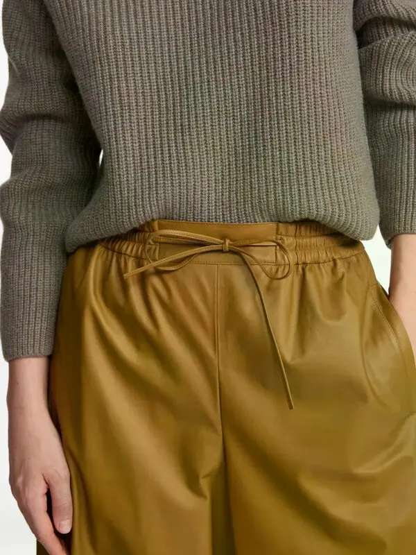 YVES SALOMON Leather Drawstring Culottes