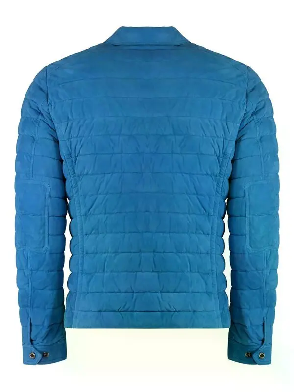 MOORER Suede Quilted Jacket - Blue