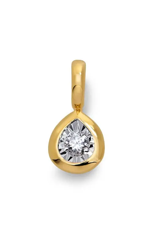 Monica Vinader Solitaire Pear-cut Diamond Pendant Charm - 18ct Gold Vermeil/lab Dia