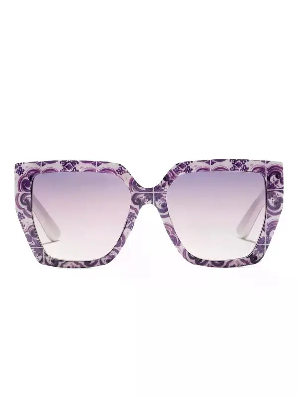 Dolce & Gabbana Maiolica Square-frame Sunglasses - Purple