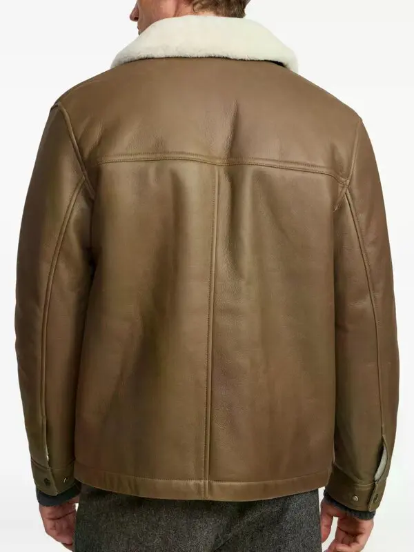 YVES SALOMON Shearling Collar Leather Jacket
