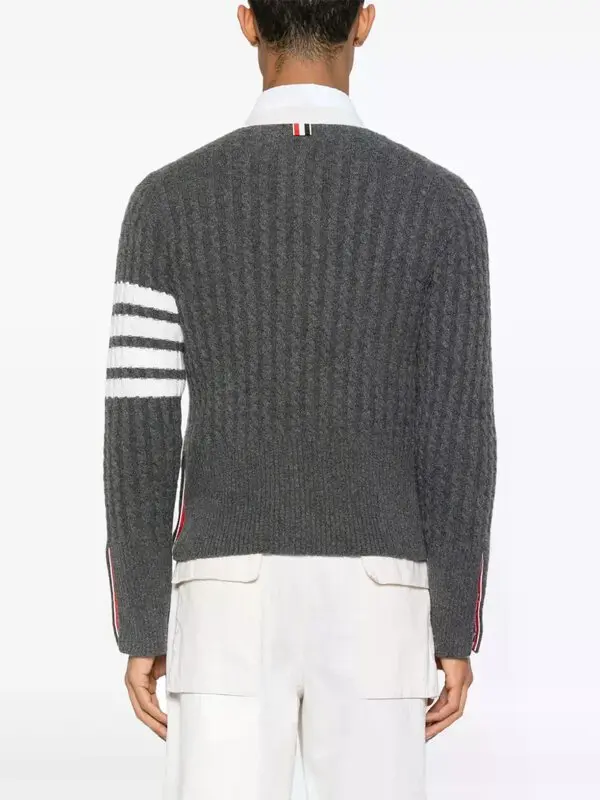Thom Browne 4-bar V-neck Cashmere Cardigan - Grey