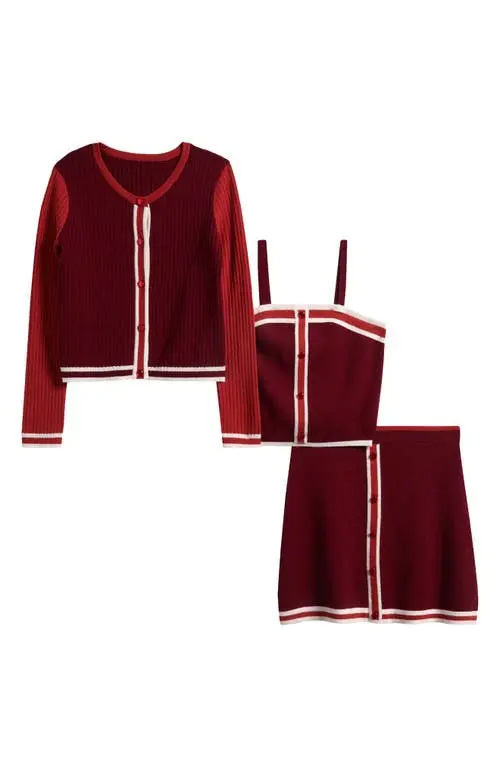FRESHMAN 3-piece Ribbed Knit Set