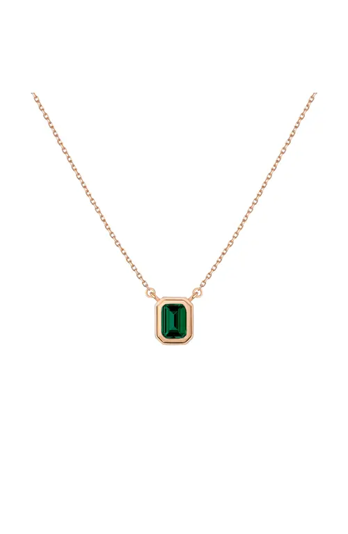 AURATE Lab Grown Emerald Heirloom Necklace - Yellow Gold Vermeil