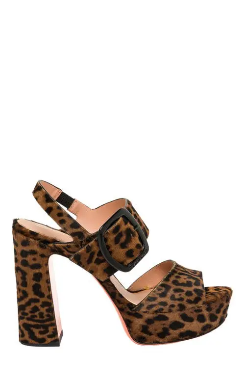 Santoni Animal-print Cavallino Sandals - Brown