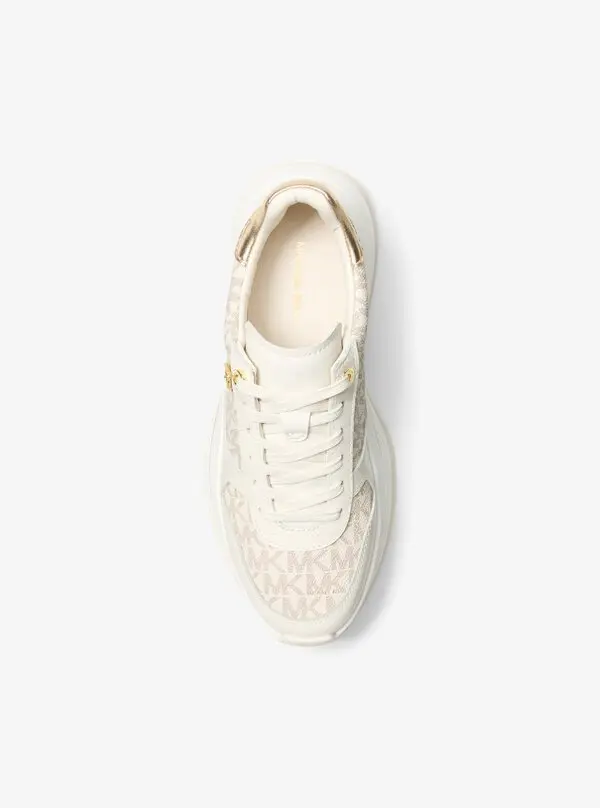 Michael Kors Arla Leather And Suede Trainer - Natural