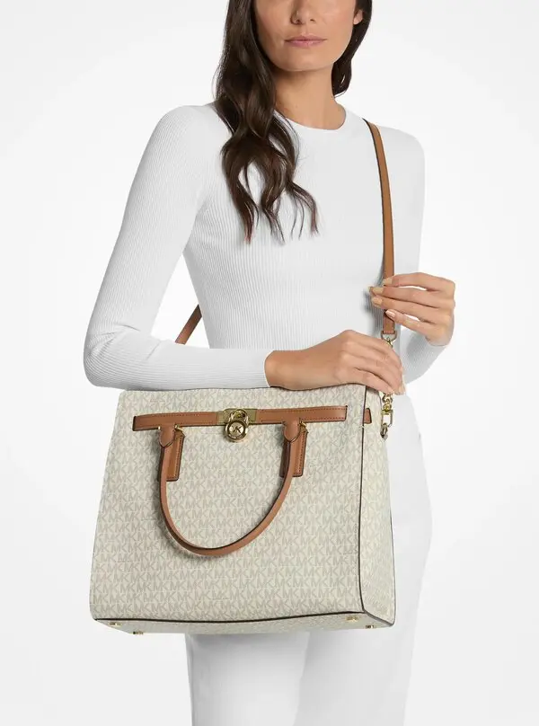 Michael Kors Hamilton Moderne Large Signature Logo Satchel