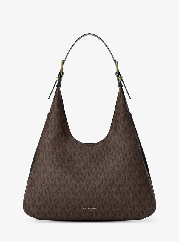 Michael Kors Nolita Large Signature Logo Shoulder Bag - Brown